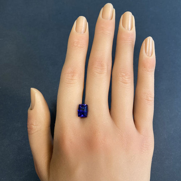 Step Cushion Cut Tanzanite 3.95 Carats - Tanzanite Jewelry Designs