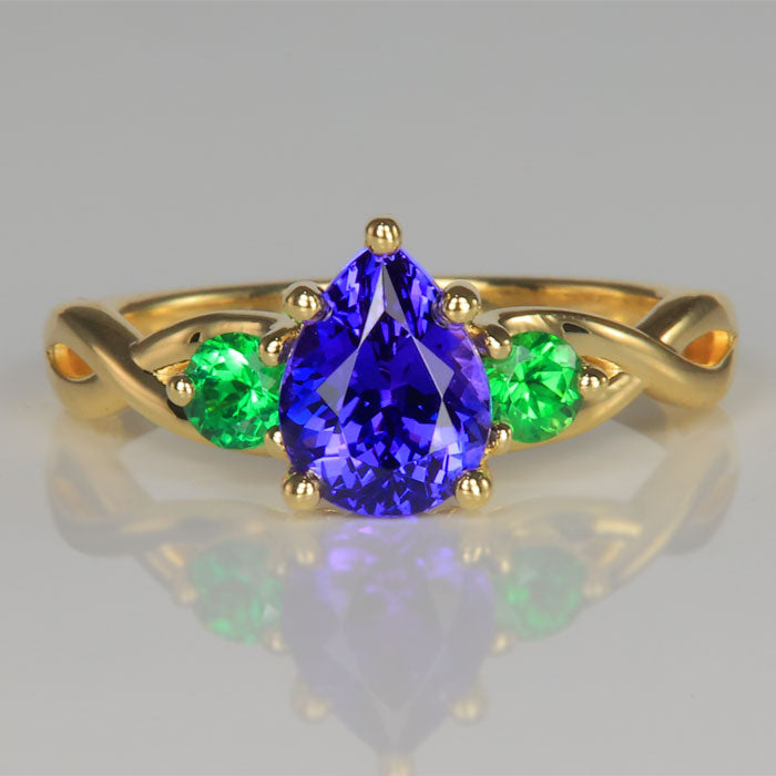 Tanzanite Rings in Rose, White & Yellow Gold - Tanzanite Jewelry Designs