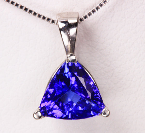 Tanzanite Pendant 1.28 Carat VBV Color - Tanzanite Jewelry Designs
